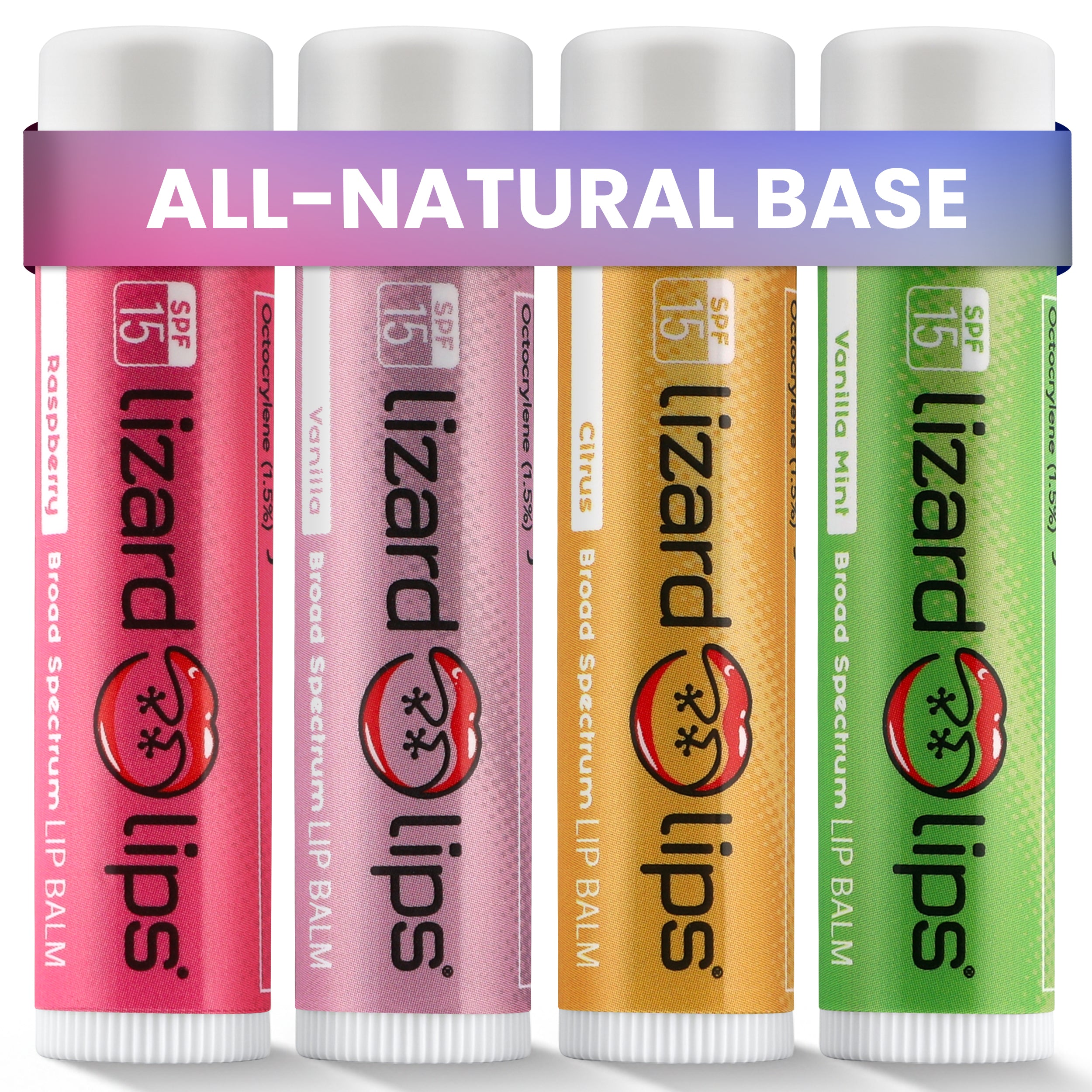 SPF 15 Lip Balms - 4 Packs – Lizard Lips Balm